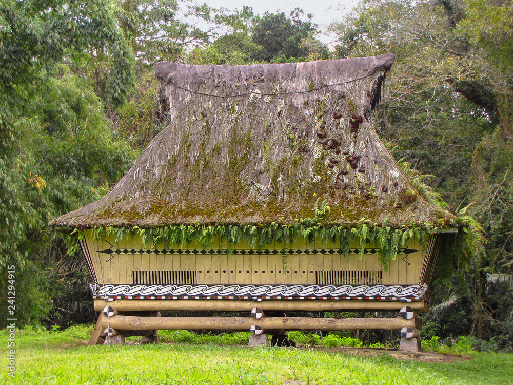 Restored longhouse that belonged to King Simalungan, open air museum in ...