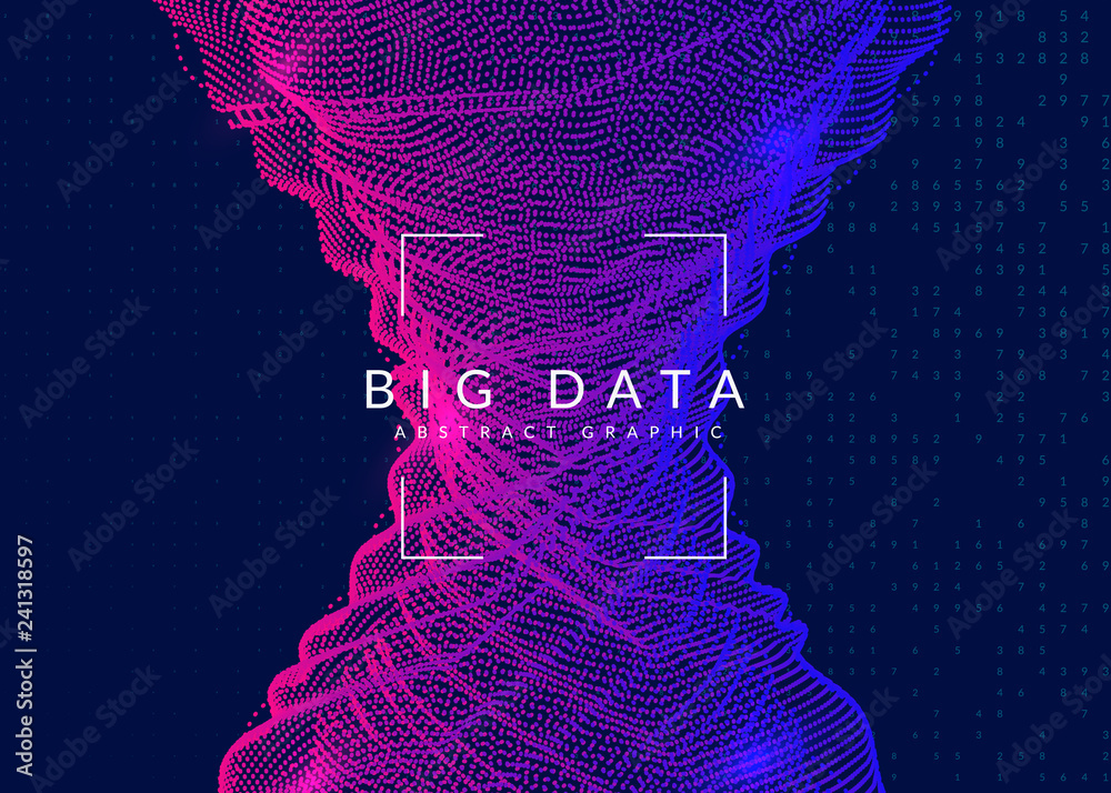 Big data background. Technology for visualization, artificial ...