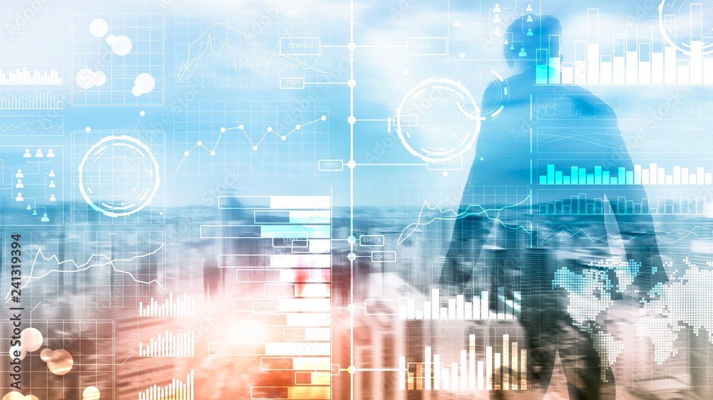 Business intelligence. Diagram, Graph, Stock Trading, Investment ...