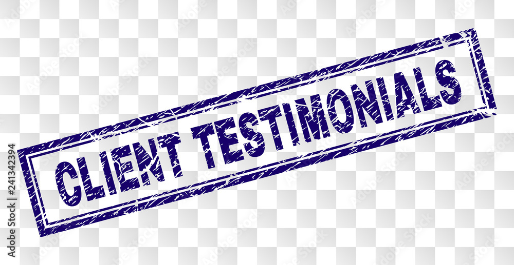 CLIENT TESTIMONIALS stamp seal watermark with rubber print style and ...