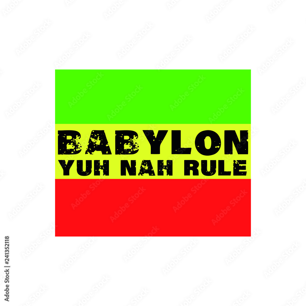 reggae rasta babylon flag poster jamaica Stock Vector | Adobe Stock