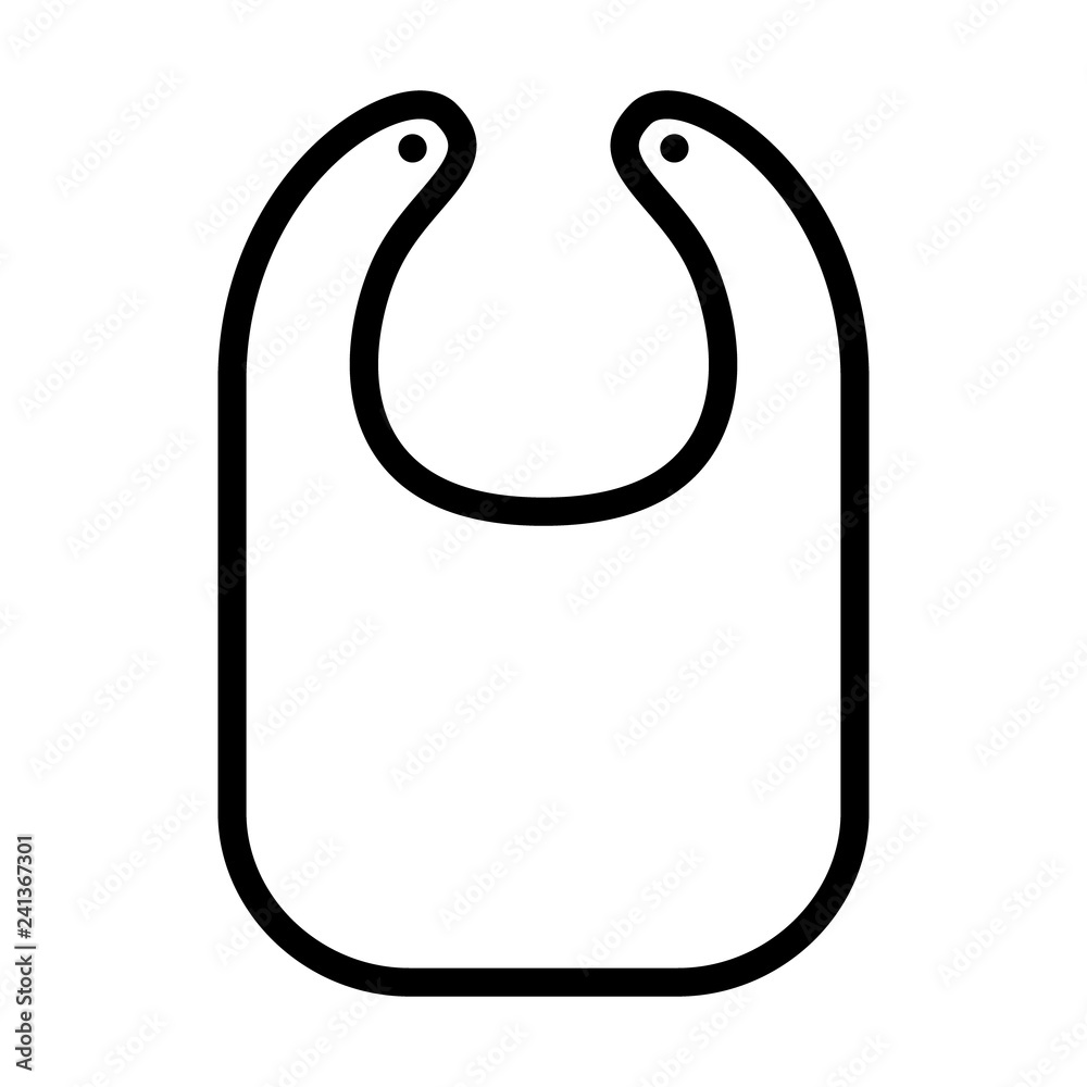 Baby or infant bib line art vector icon for apps and websites Stock ...