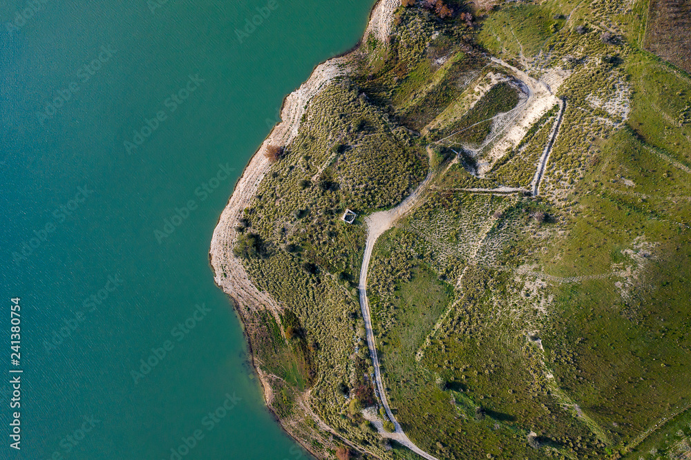 Vista aerea del lago dirillo in sicilia Stock Photo | Adobe Stock