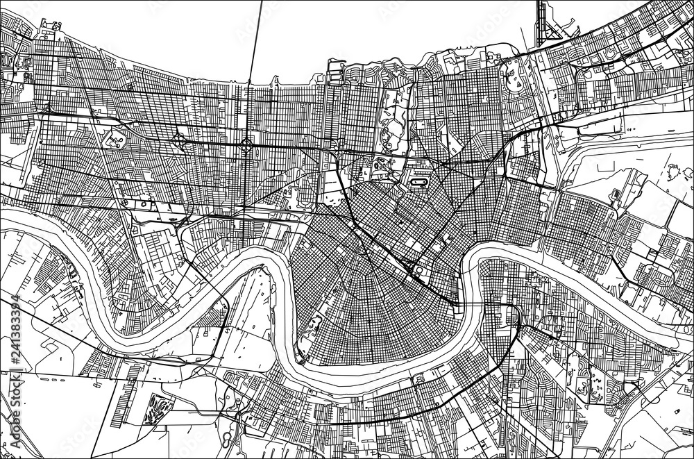 map of the city of New Orleans, Louisiana, USA Stock Vector | Adobe Stock