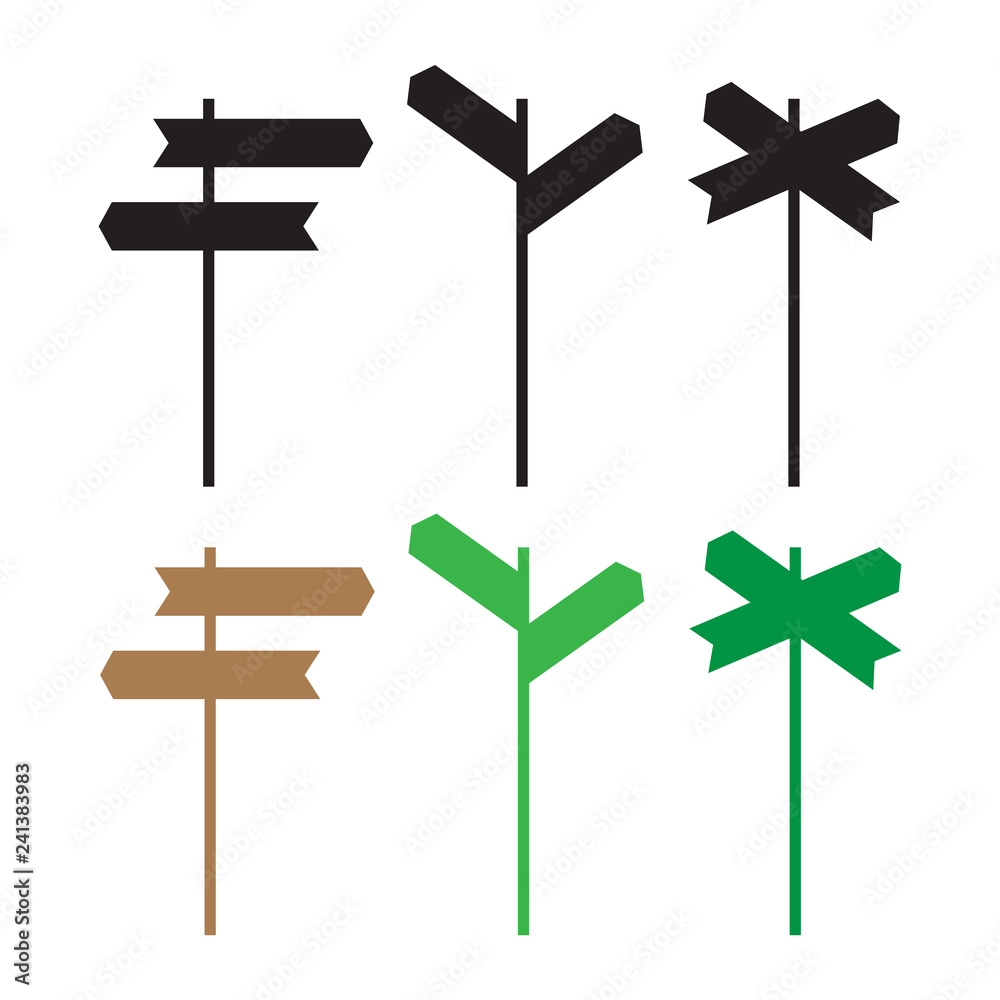 Direction vector signs. Road direction signs empty boards Stock Vector ...