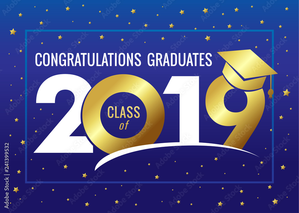 Graduating class of 2019 vector illustration. Class of 2019 design ...