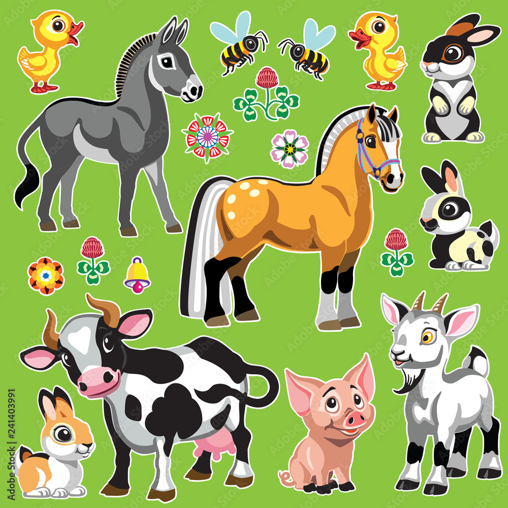 Cartoon Baby Farm Animals