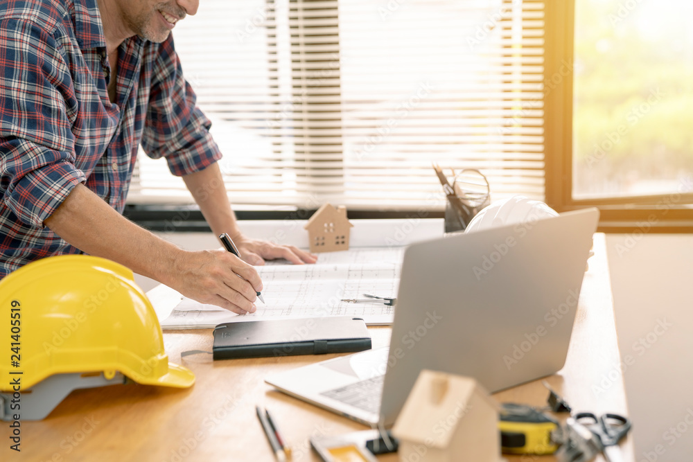 Civil Engineer Working In A Office