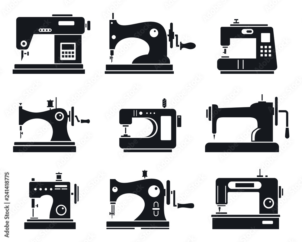Quality Sew Machine Icon Set Simple Set Of Quality Sew Machine Vector