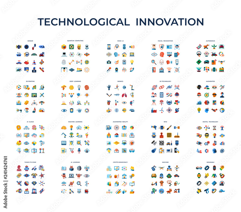 Digital vector technology icons set Stock Vector | Adobe Stock