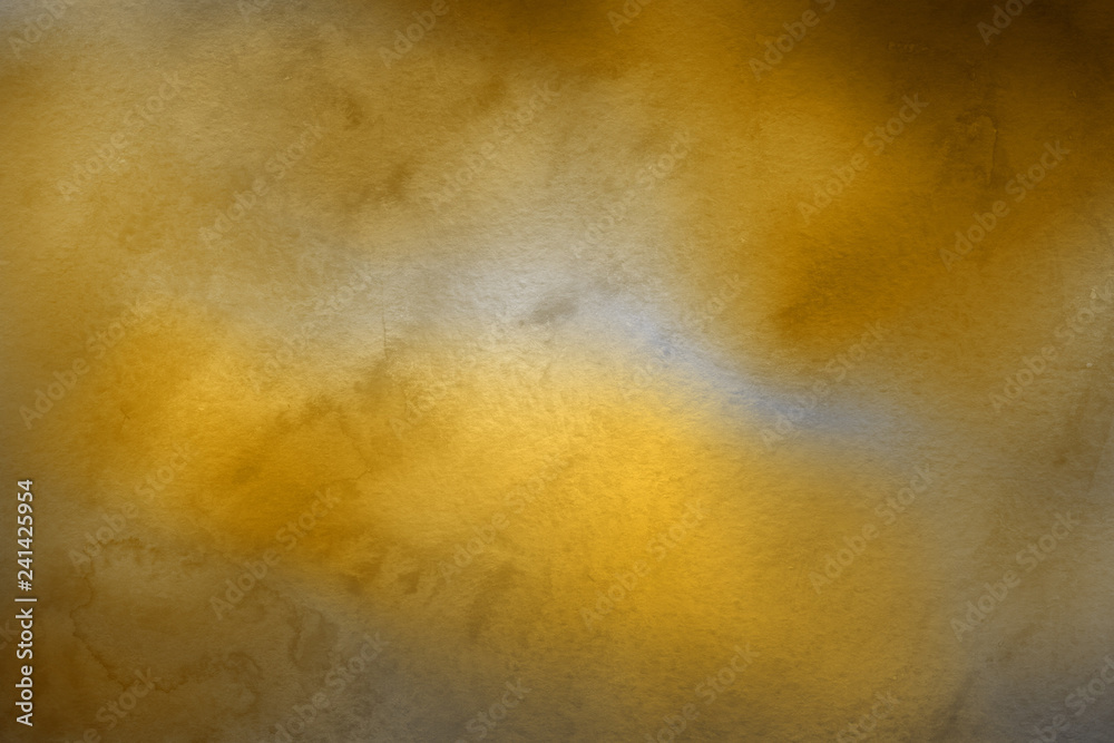 Gold luxury ink and watercolor textures on white paper background ...