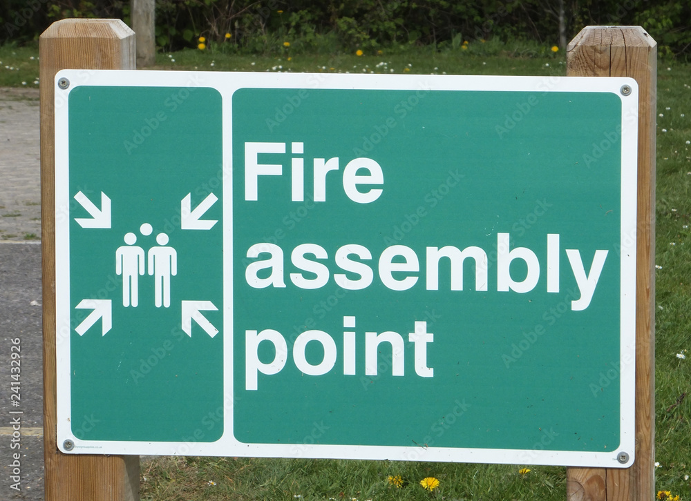 Fire Assembly Point Sign Stock Photo | Adobe Stock