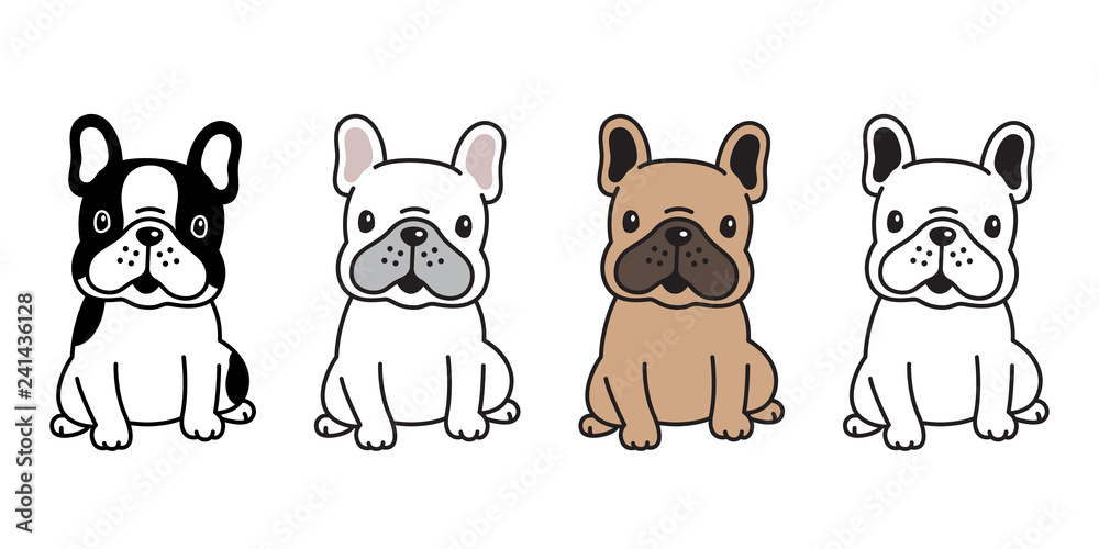 dog vector french bulldog cartoon character icon sitting smile logo ...
