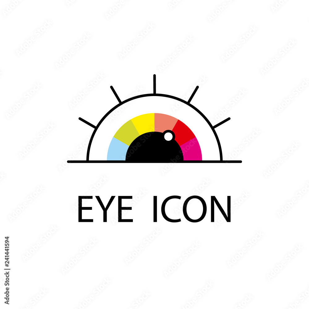 Colorful rainbow eye. Pupil and eyelashes. Vector Eye Logo Stock Vector ...