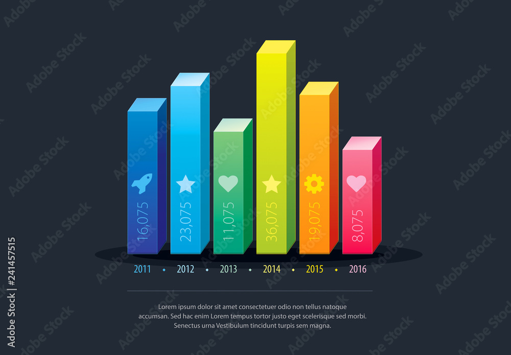 3D Colorful Bar Graph Infographic Layout Stock Template | Adobe Stock