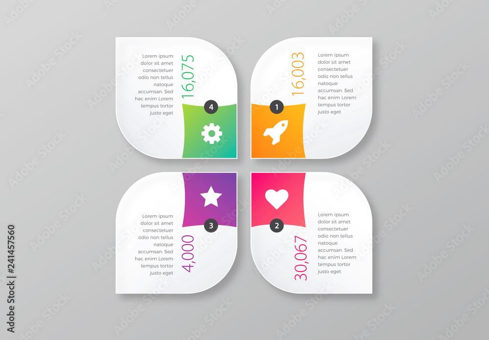 Business Infographic with Leaf Shapes Layout Stock Template | Adobe Stock