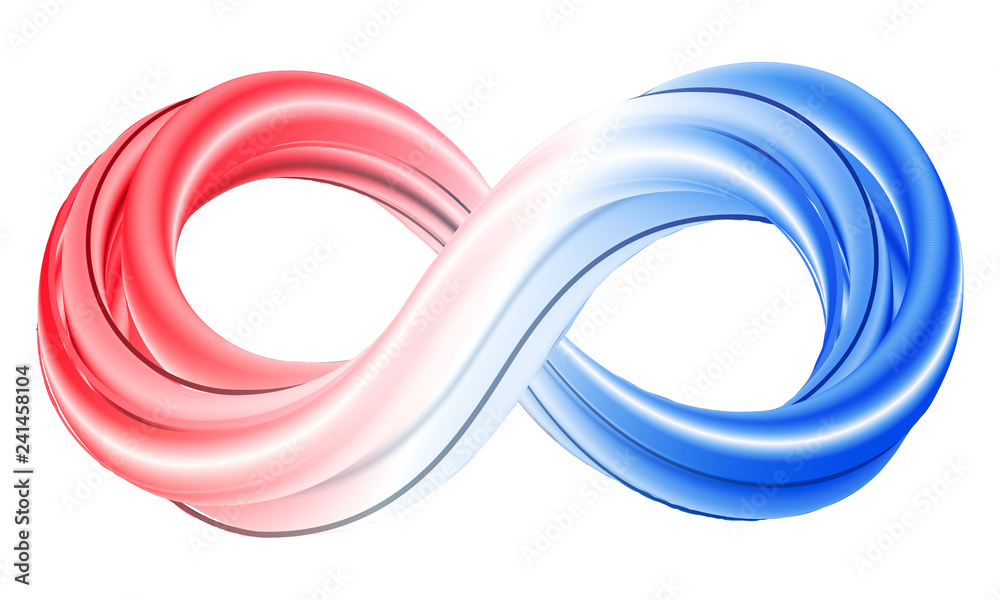 3d infinity symbol. Red and blue infinity icon. Stock Vector | Adobe Stock