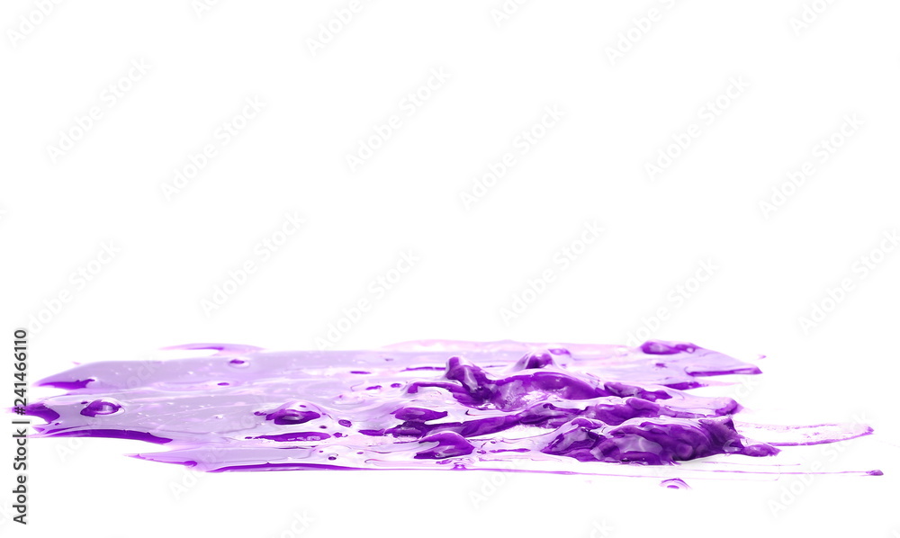 Purple sleaze puddle, slime isolated on white background, with clipping ...