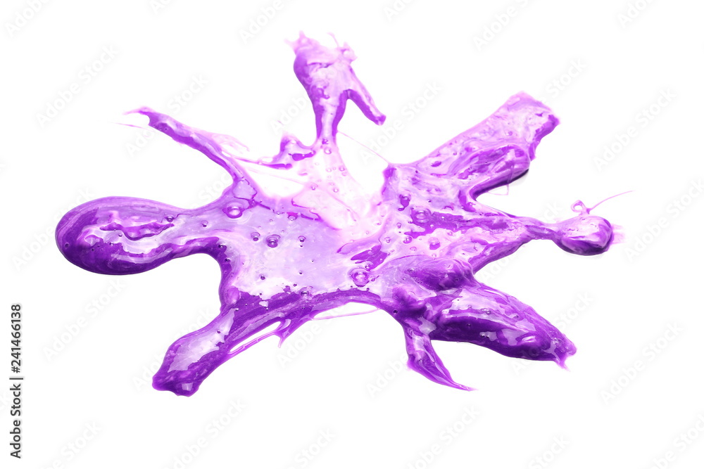 Purple sleaze puddle, slime isolated on white background, with clipping ...