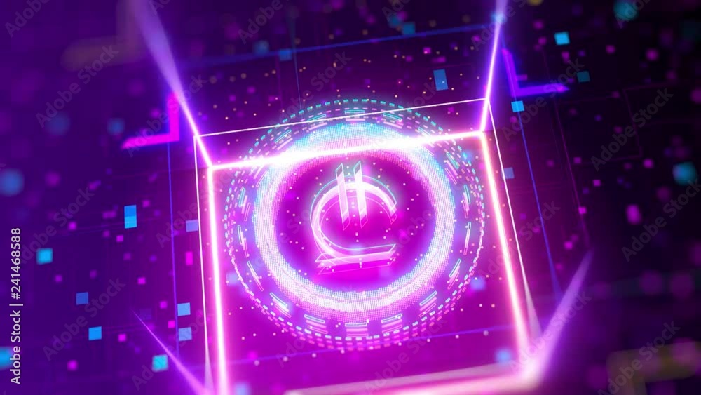 Georgian lari currency animated logo reveal. Financial sign on digital ...