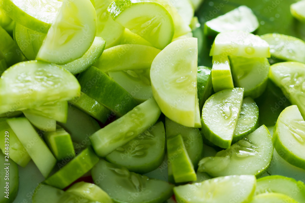 Many chopped cucumber for salad and cooking food, this Fresh Cucumber ...