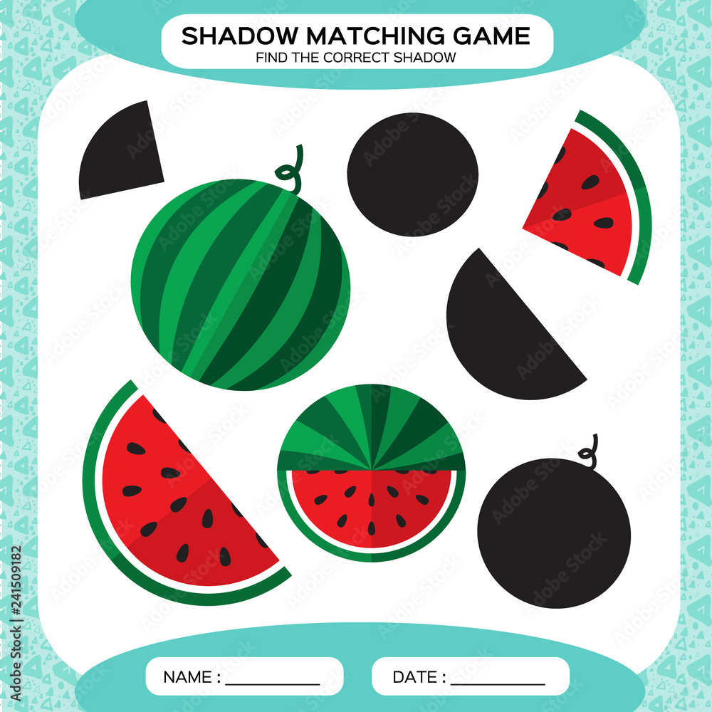 Shadow matching game. Find the correct shadows. Activity page for kids ...