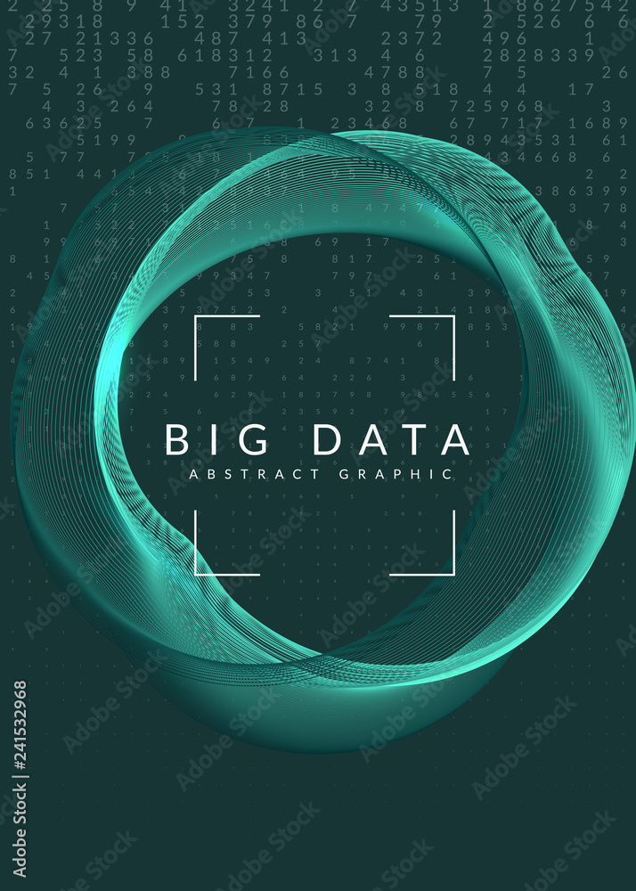 Vetor de Big data background. Technology for visualization, artificial intelligence, deep ...
