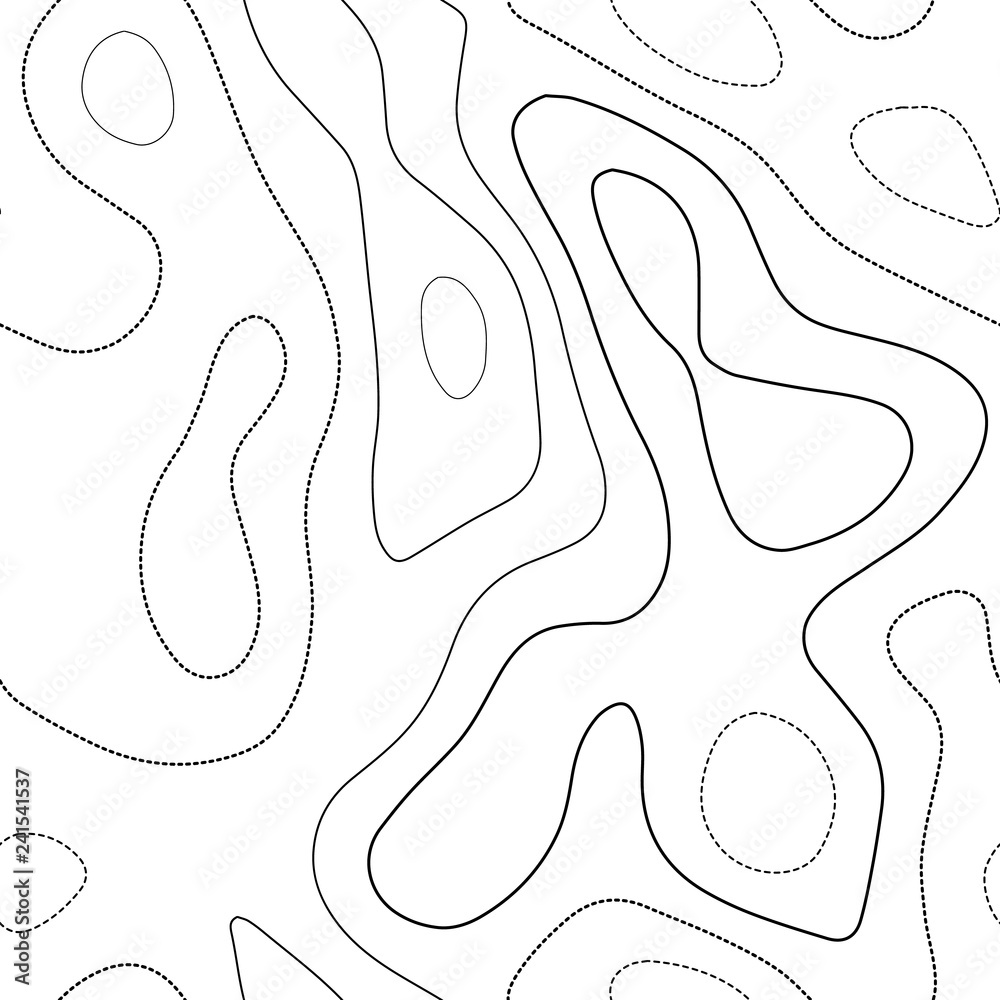 Topographic map lines. Admirable topography map. Black and white ...