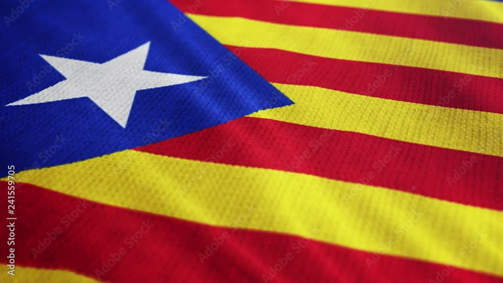 Catalonia flag is waving 3D illustration. Symbol of part of Spain ...