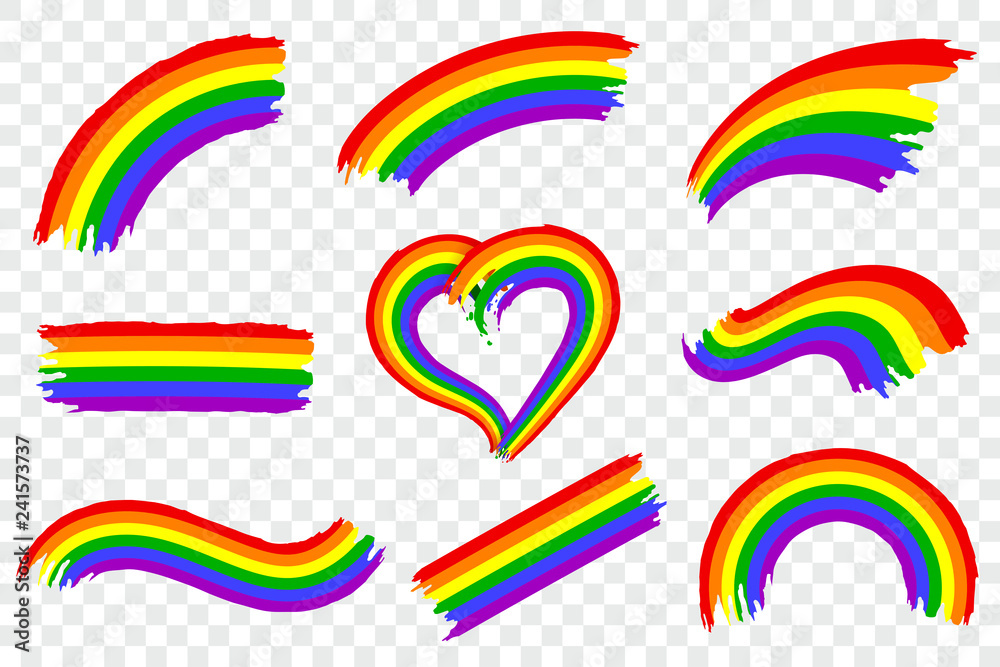 Set of LGBT pride color splash isolated on transparent background ...