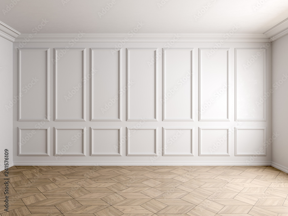 3d render of white interior with panels on wall 8k Stock Illustration ...