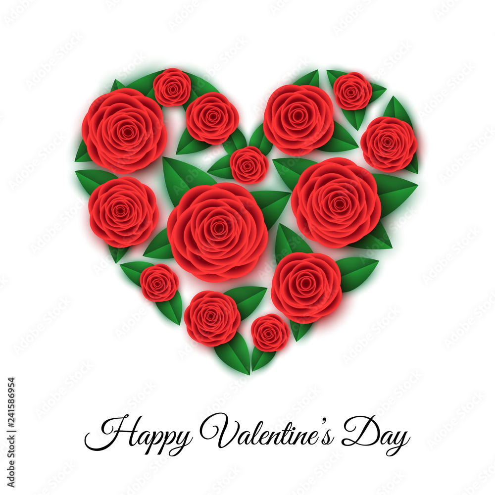 Hearts With Banners And Roses
