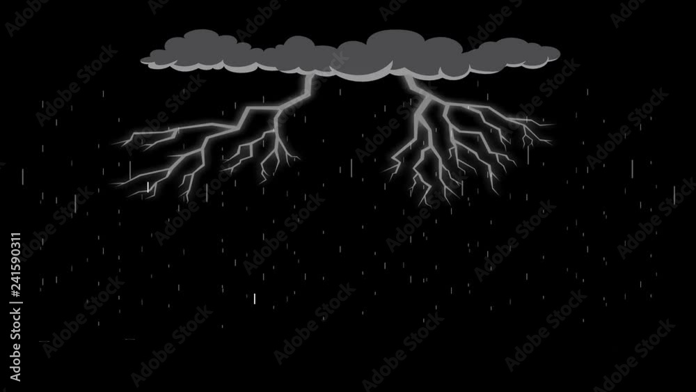 Gewitter, Regen, Blitz, Animation 2d Stock ビデオ | Adobe Stock