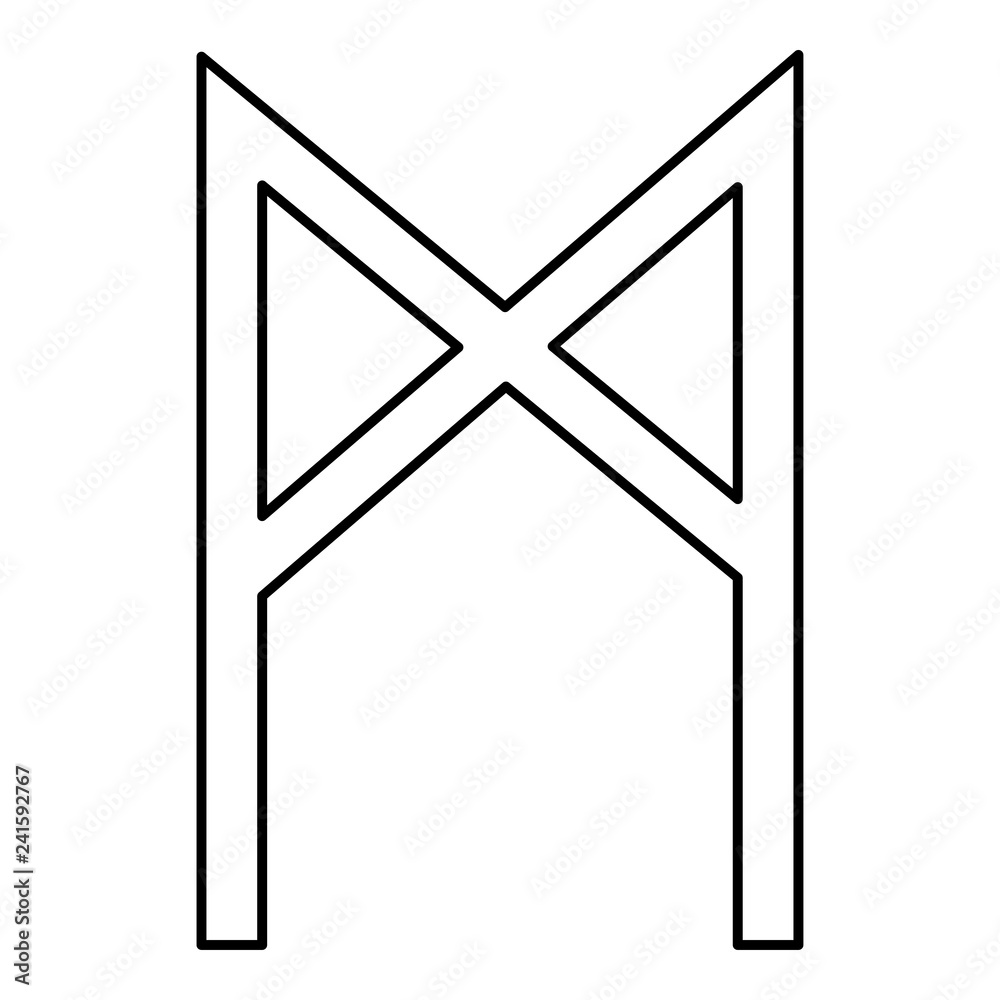 Mannaz rune man human symbol icon black color vector illustration flat style image เวกเตอร์สต็อก ...