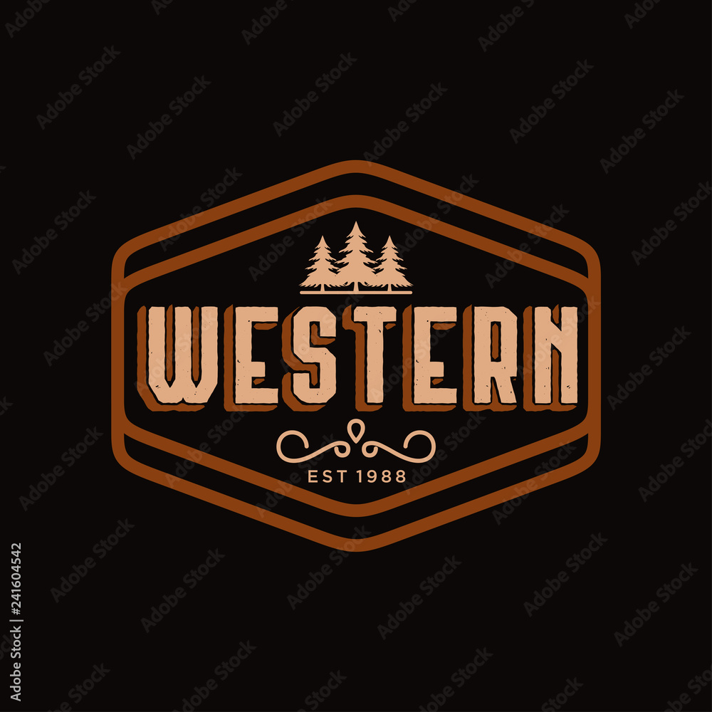 Antique frame border label engraving retro Country Emblem Typography ...