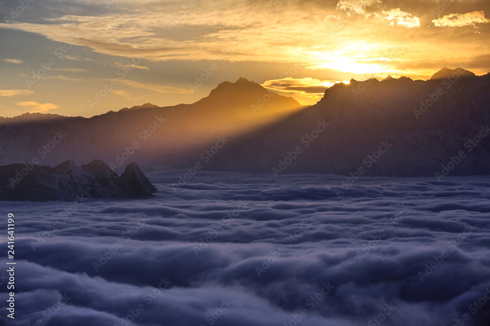 Minya Konka (Mount Gongga) view from Niubeishan Cattle Back Mountain in ...