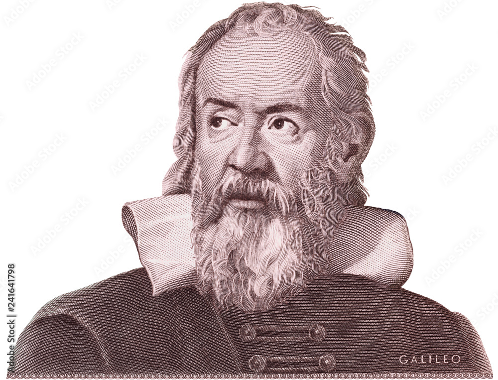 Galileo Galilei on Italy money isolated. Genius inventor, philosopher ...