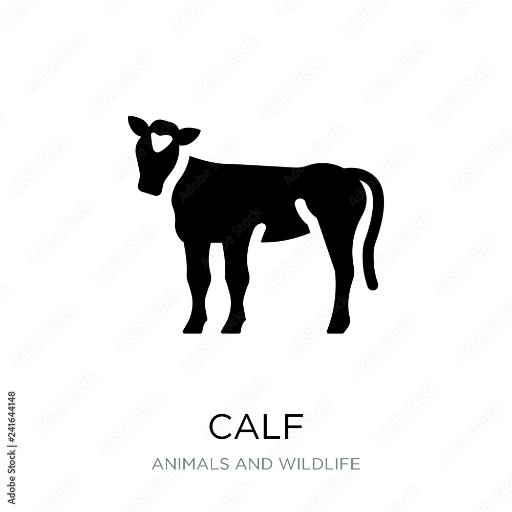 calf icon vector on white background, calf trendy filled icons f Stock ...