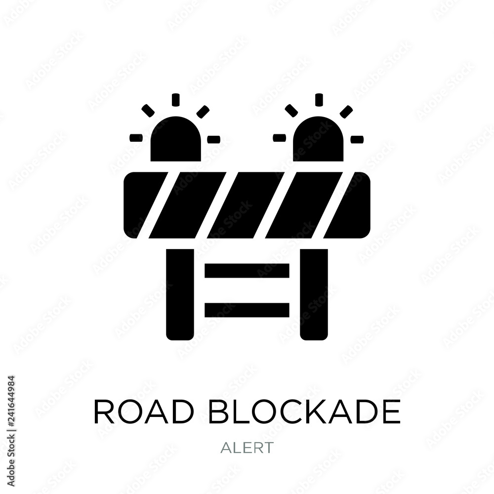 road blockade icon vector on white background, road blockade tre Stock ...