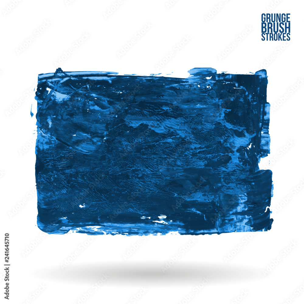 Blue brush stroke and texture. Grunge vector abstract hand - painted ...