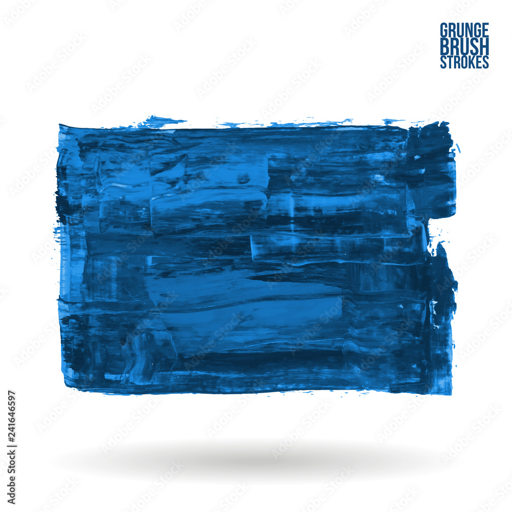 Blue brush stroke and texture. Grunge vector abstract hand - painted ...