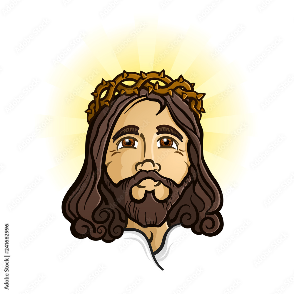 Jesus Christ the Holy Savior and Son of God Cartoon Character Stock ...