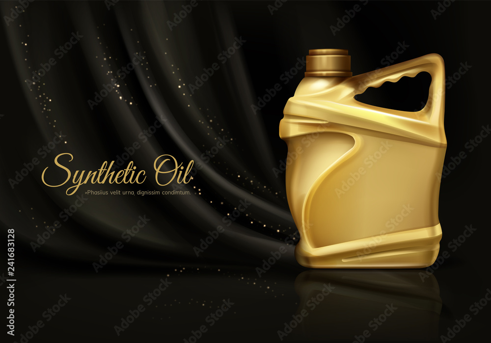 Luxury synthetic engine oil or car lubricant 3d vector advertising ...