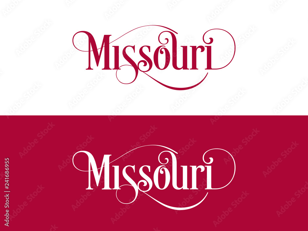 Typography of The USA Missouri States Handwritten Illustration on ...