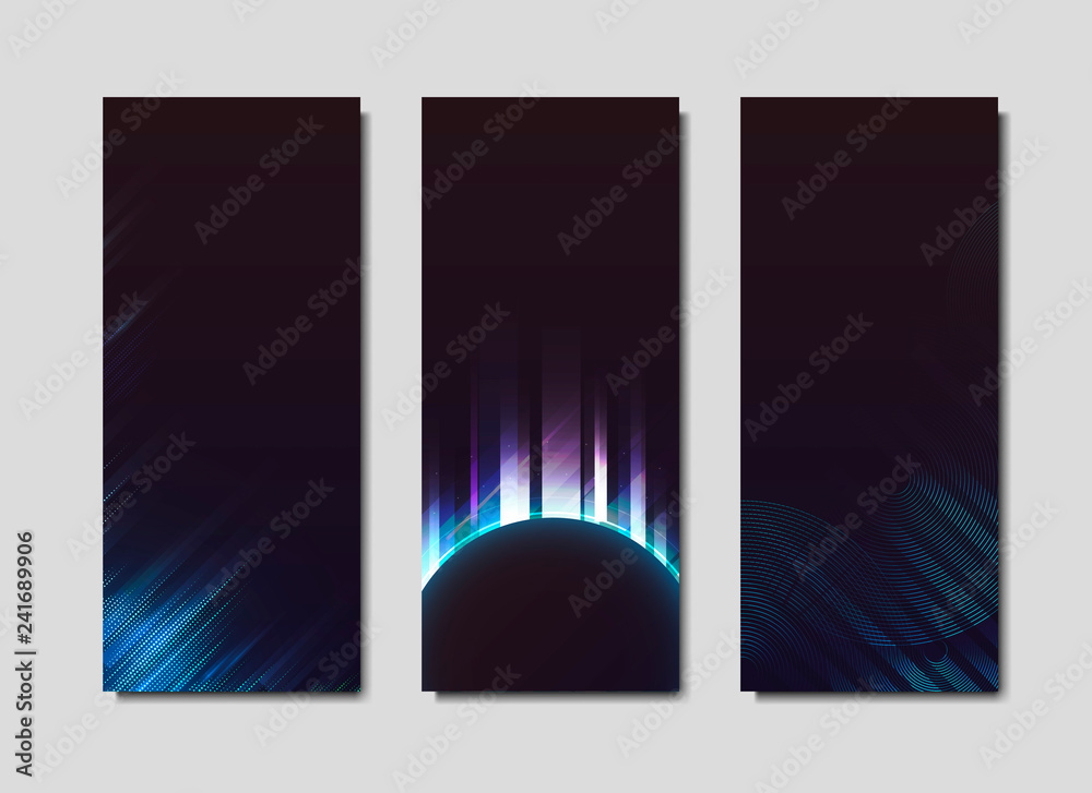 Neon light effect posters Stock Vector | Adobe Stock