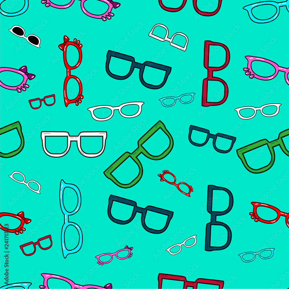 Cute kids glasses pattern for girls and boy. Colorful glasses on the ...