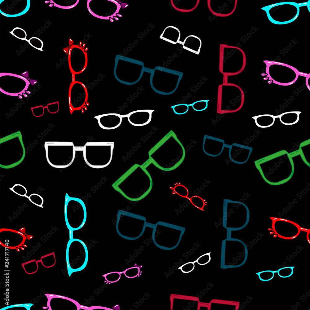 Cute kids glasses pattern for girls and boy. Colorful glasses on the ...
