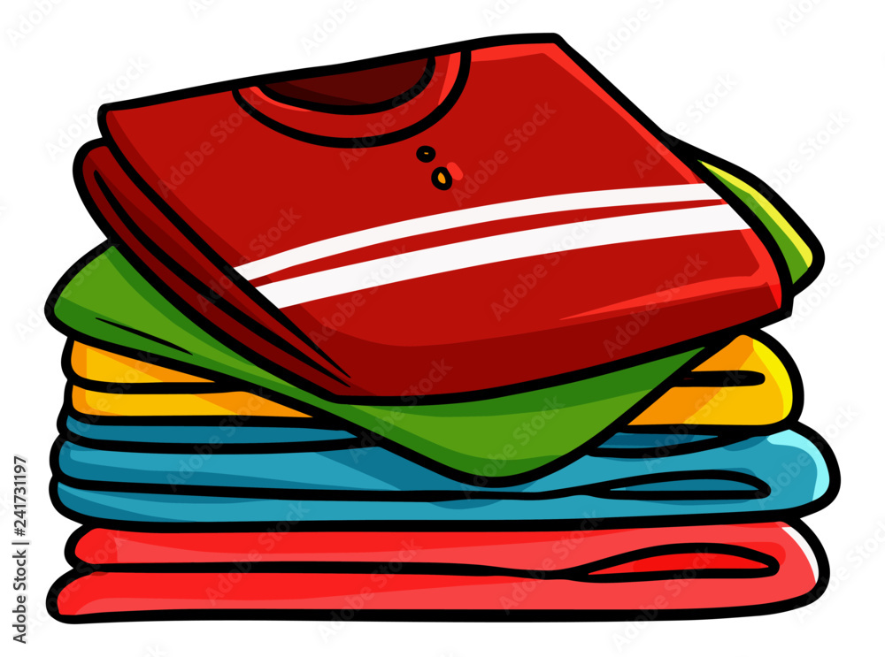 Funny and cute piles of colorful clothes - vector Stock Vector | Adobe ...