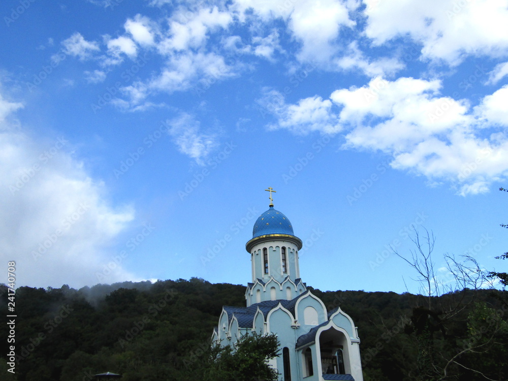 Christian, temple, Church, building, elevation, sky, blue, background ...