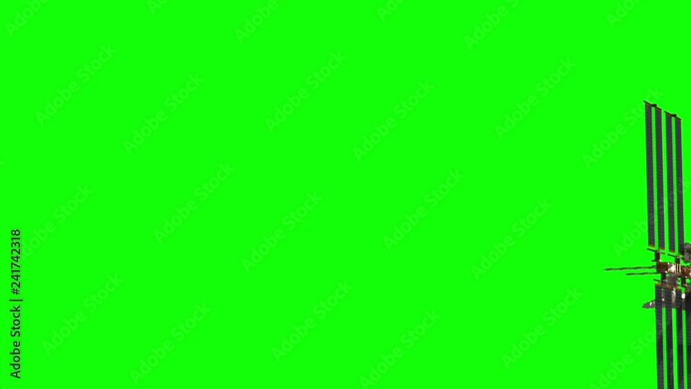 Vidéo Stock Flight Of International Space Station. Green Screen. 3D ...